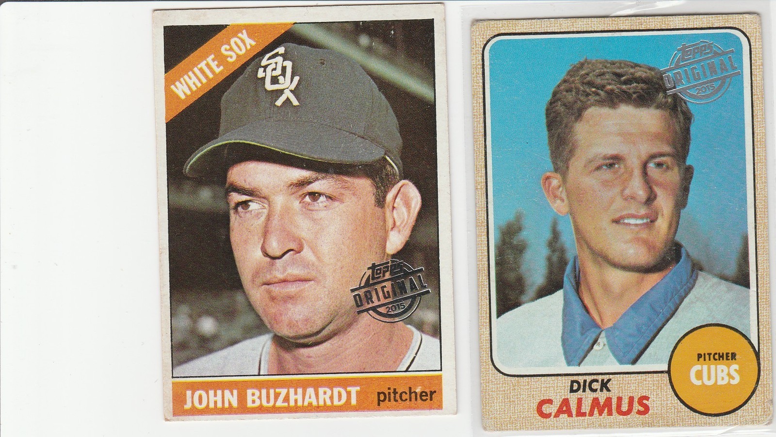 2015 TOPPS ORIGINALS 2 CARD LOT JOHN BUZHARDT & DICK CALMUS VG-EX ...