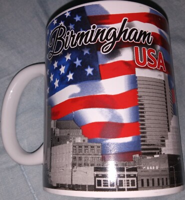 Birmingham Alabama Mug Cup City Skyline American Red White Blue | eBay