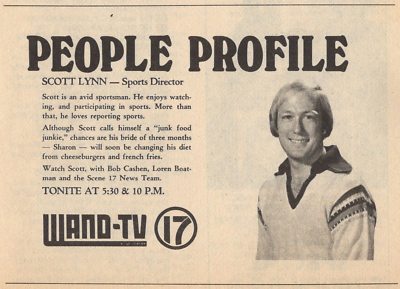 1978 WAND TV NEWS AD / SCOTT LYNN / SPORTS DECATUR,ILLINOIS / Junk Food ...
