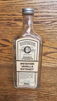 Vintage Watkins Double Strength Imitation Vanilla Extract EMPTY Bottle ...