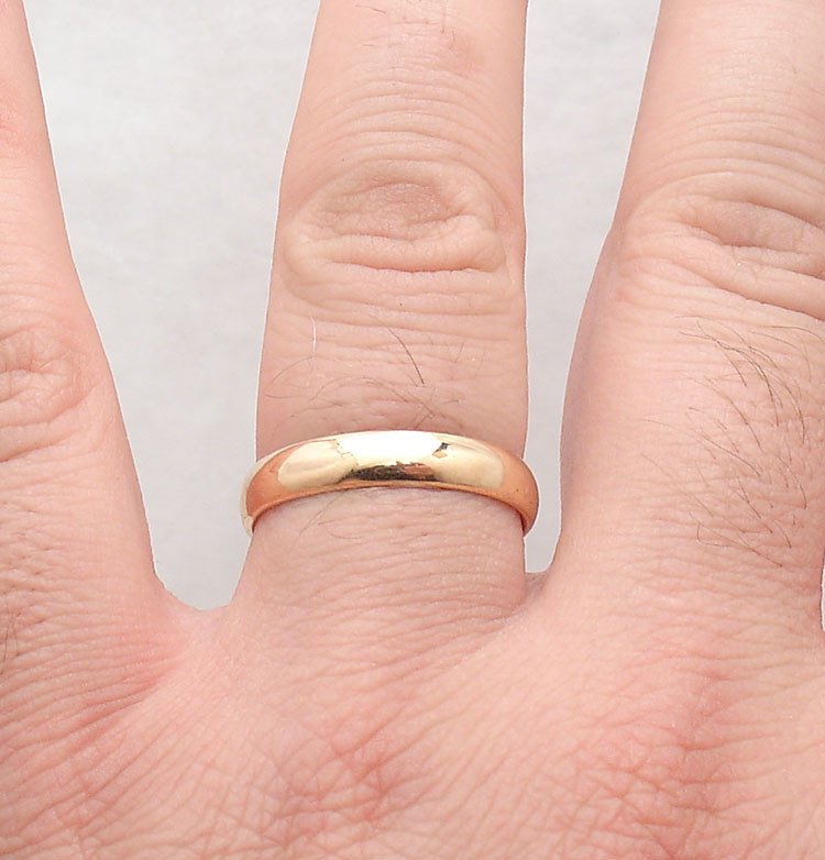 4mm All Shiny Comfort Silk Fit Wedding Band Ring Real 14K Rose Gold Sz ...