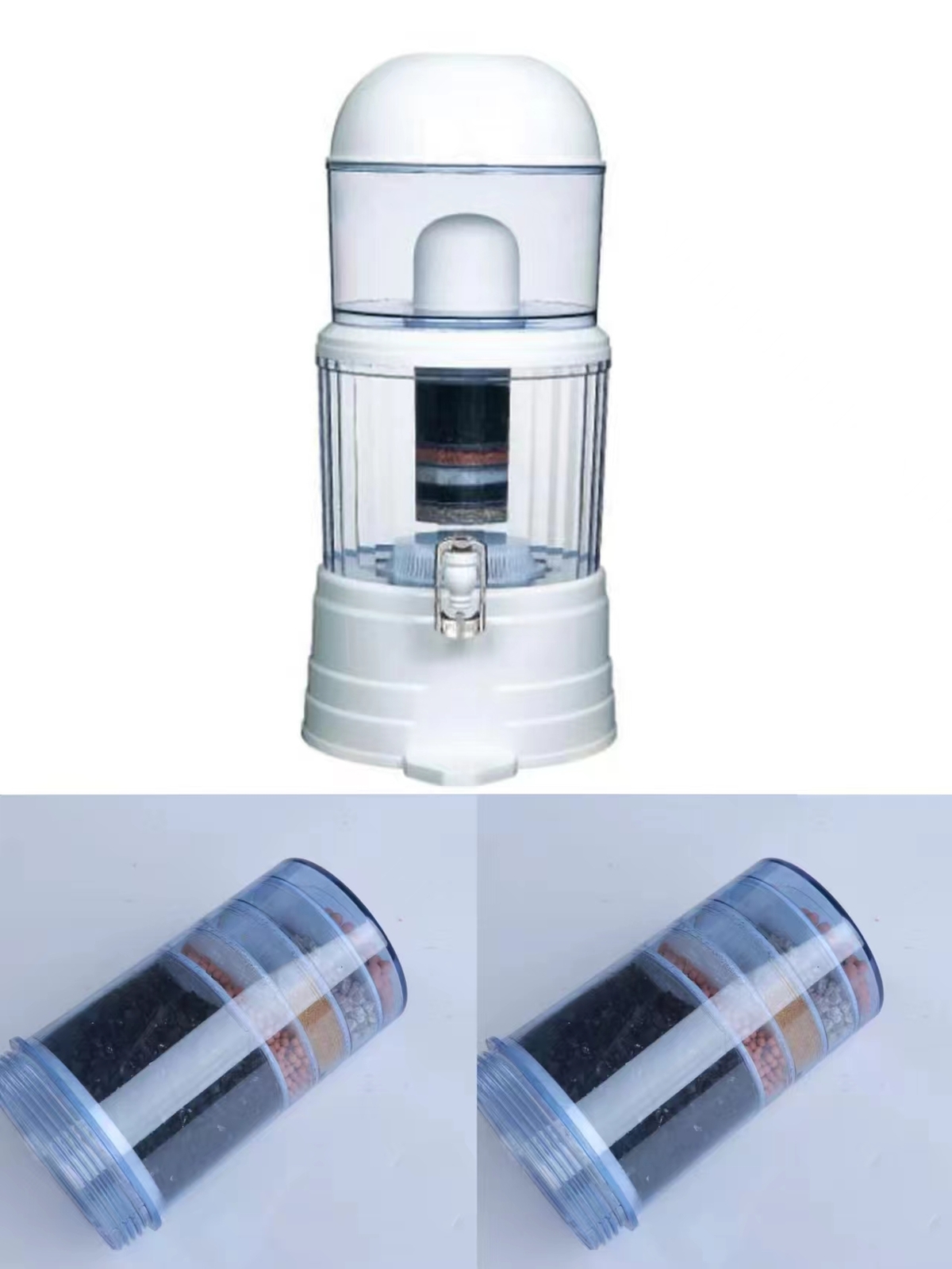 8 Stage Benchtop Water Filter - Ceramic Mineral Stone Carbon Purifier ...