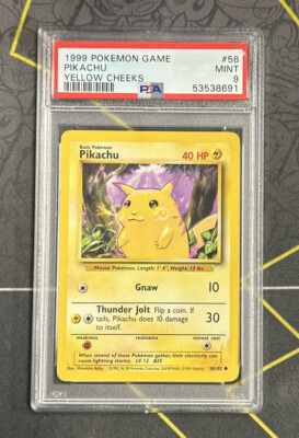 1999 Pokémon Game Pikachu Yellow Cheeks Card #58 PSA 9 | eBay