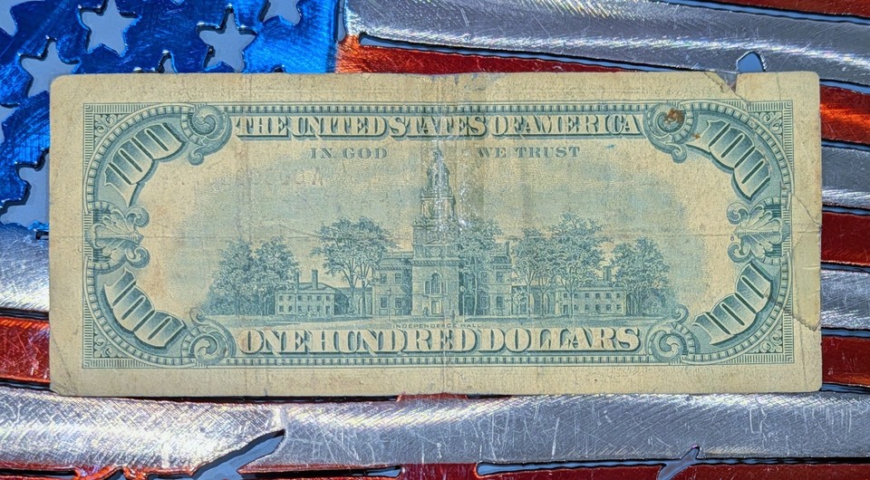 1966 $100 Red Seal U.S. Note Series A Circulated Bill Franklin ...