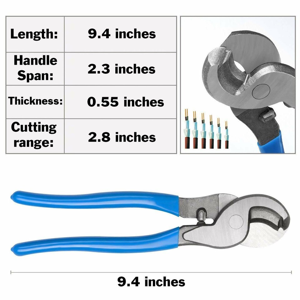 Wire Crimper and Cable Cutter for 0, 1, 2, 4, 6, 8, 10 AWG - Cable Lug ...