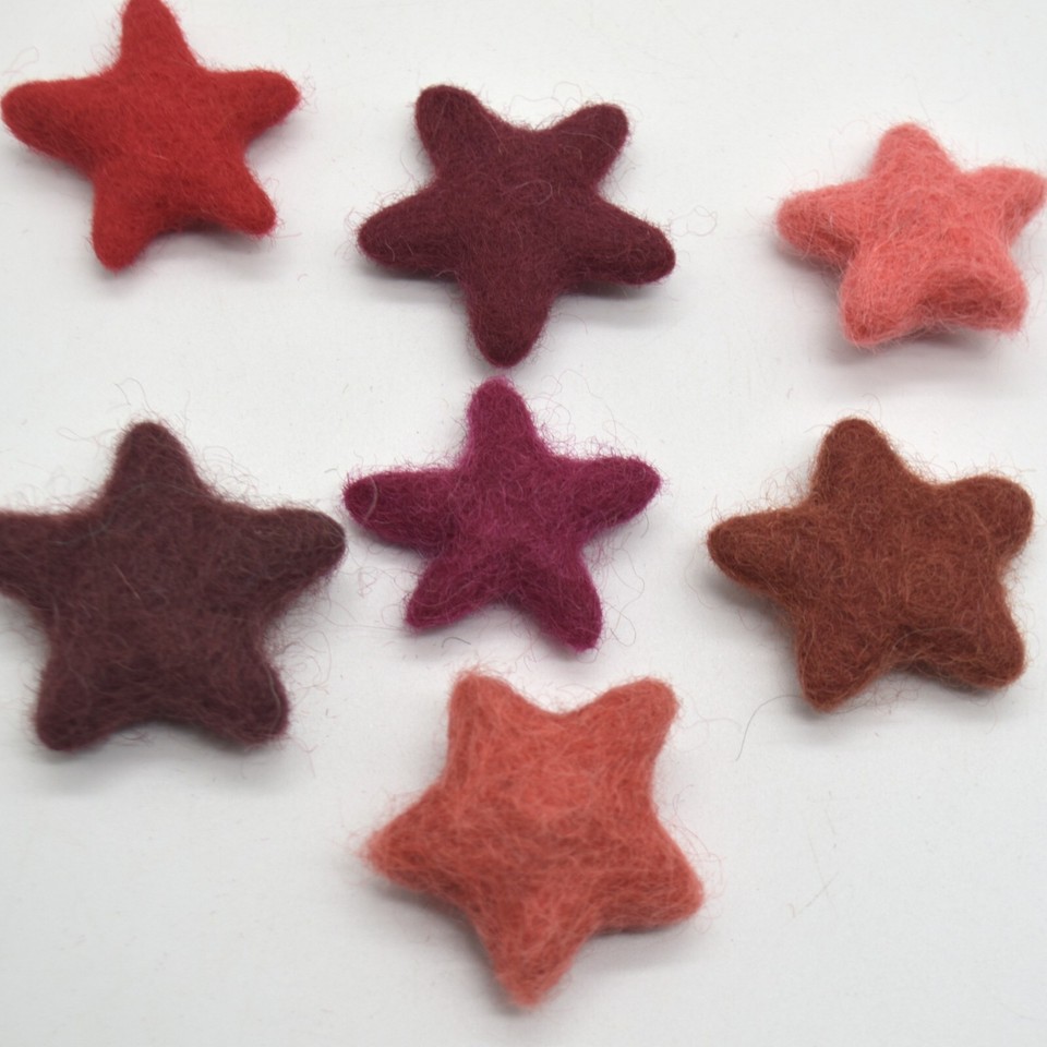 100% Wool Felt Stars - Handmade - Felted Stars - Assorted Colours | eBay
