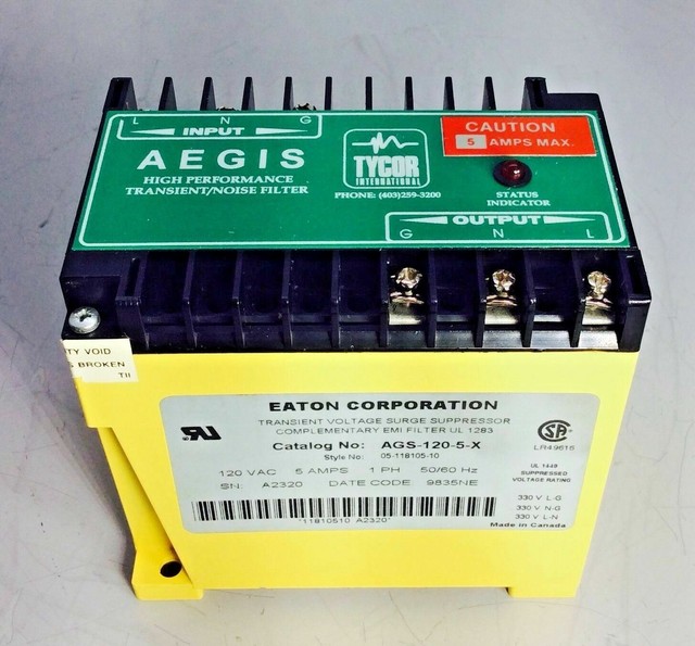 Eaton AGS-120-5-X Transient Voltage Surge Suppressor AEGIS Noise Filter ...