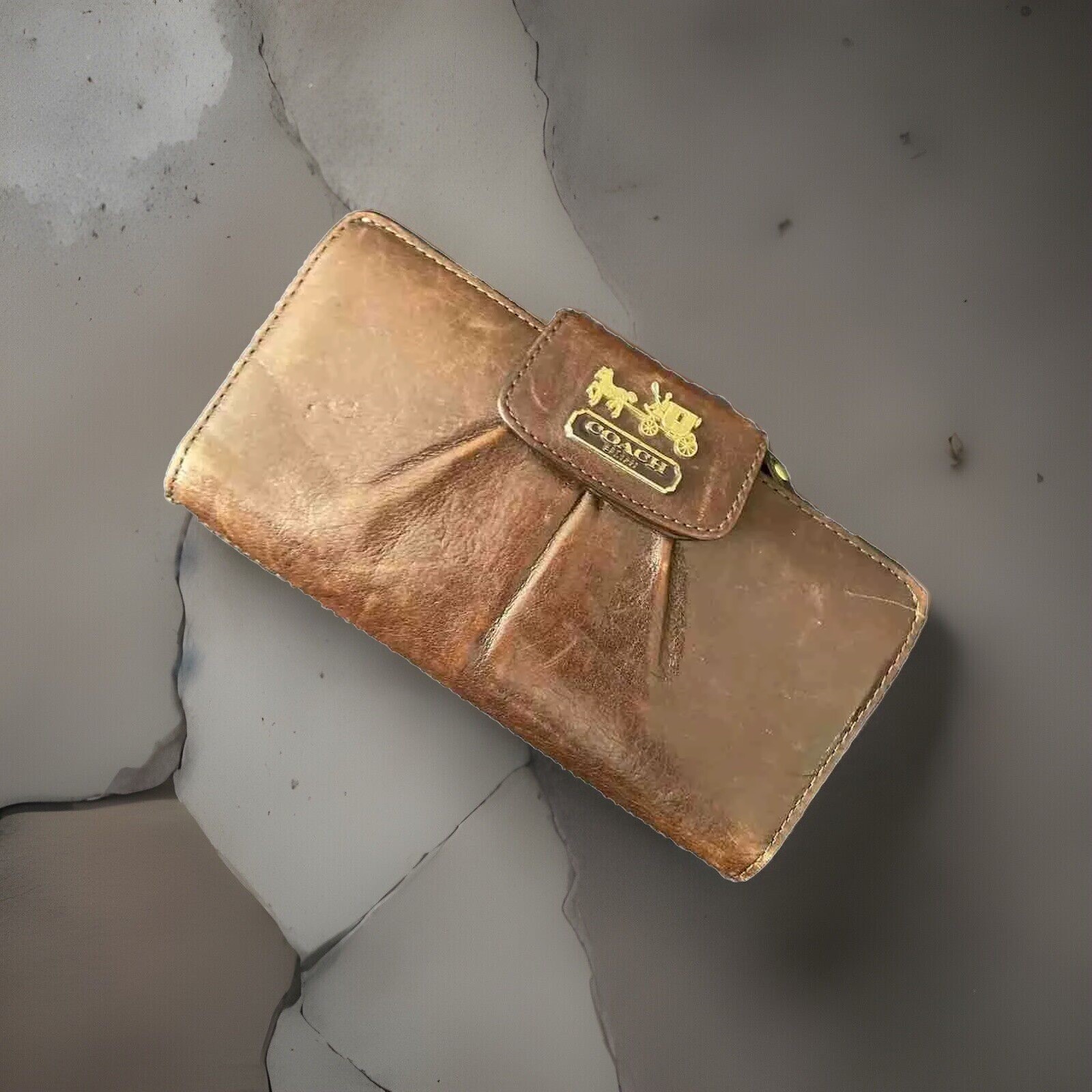 Coach Madison Long Wallet Brown Leather Clutch - Gem