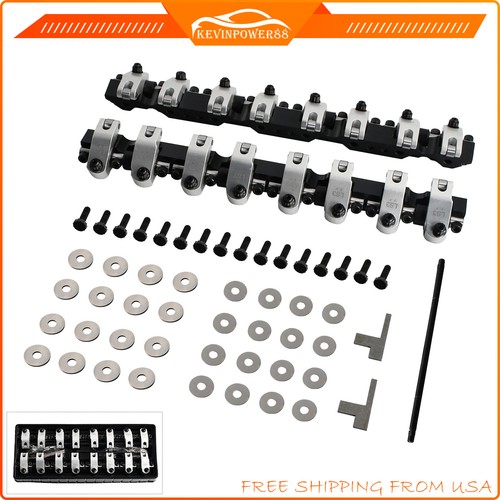 1.7 Ratio Aluminum Shaft Mount Roller Rocker Arms Set w/Hardwares For ...