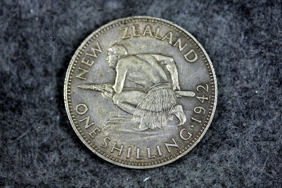 1942 New Zealand 1 Shilling Silver Coin #L00686 | eBay