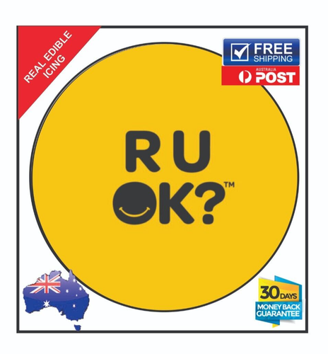 RUOK R U OK? Edible Icing Sheet Image Birthday Cake Topper Personalised ...