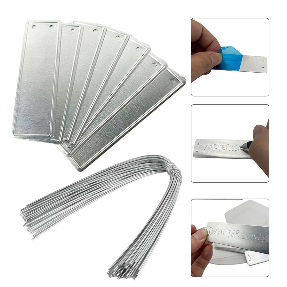 50/100x Aluminum Plant Labels Double Sided Metal Labels Tree ID Tags ...