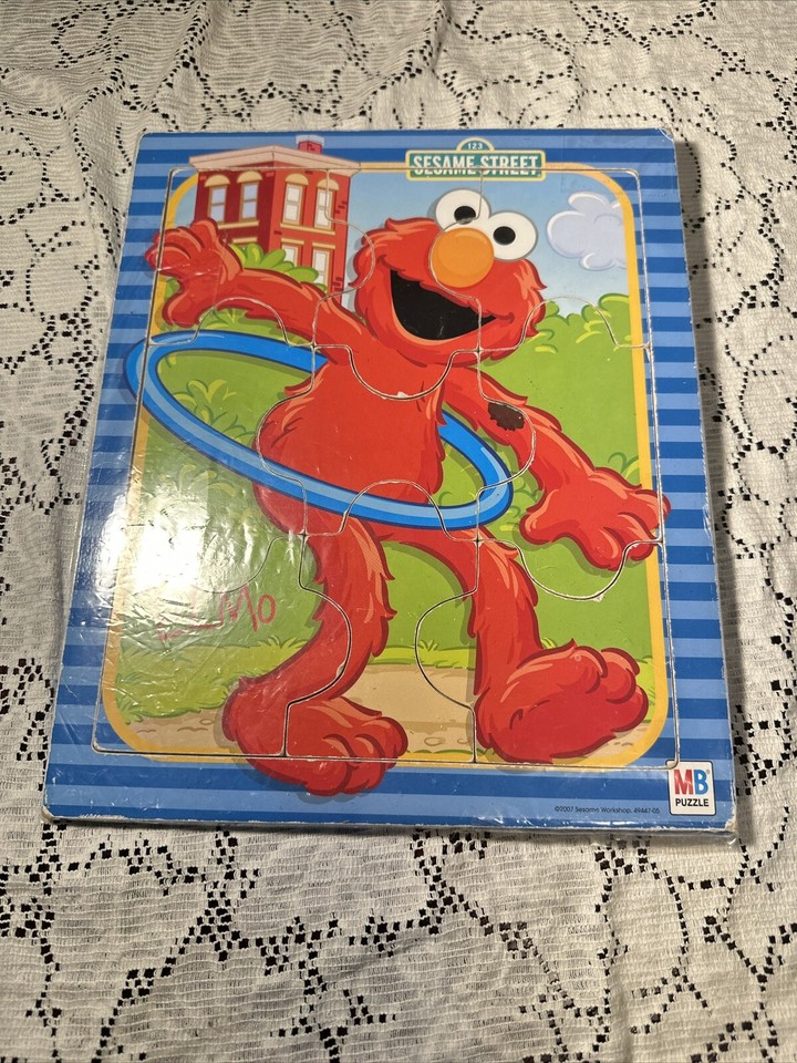 Elmo Sesame Street Milton Bradley Puzzle Thick Cardboard 9.5" X 11.5 ...