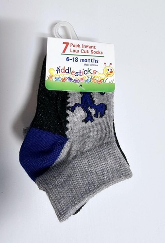 Fiddlesticks 7 Pair Cute Infant Low Cut Socks 6-18 Months Multicolor | eBay