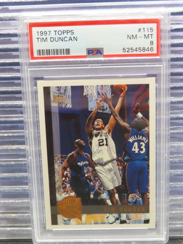 1997 Topps Tim Duncan Rookie Card RC #115 PSA 8 Spurs | eBay