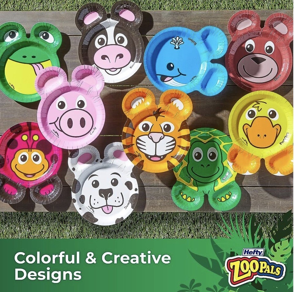 SEALED HEFTY ZOO PALS 15 COATED PAPER PLATES Pack 2023 Edition | Lot Of ...
