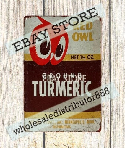 1940S Red Owl turmeric Spice Minneapolis Minnesota metal tin sign new ...