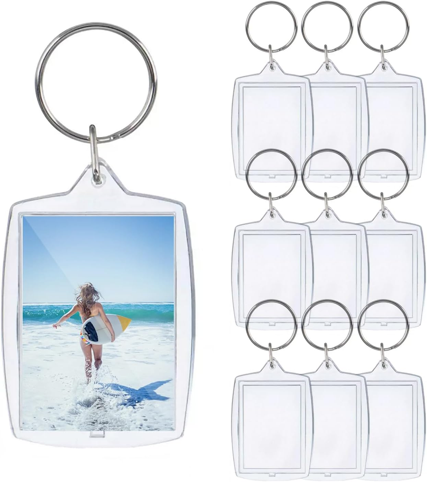 Yotsuba 10 Pack Clear Acrylic Photo Keychain, DIY Picture Frame Keyring ...