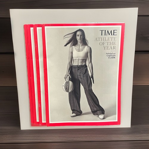 🏀CAITLIN CLARK TIME Magazine 2024 Athlete OT Year⭐No UPC Bgd+Brd ...