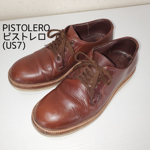 Men's Brown Pistolero Leather Shoes US 7 Plain Toe Postman Vibram Sole ...