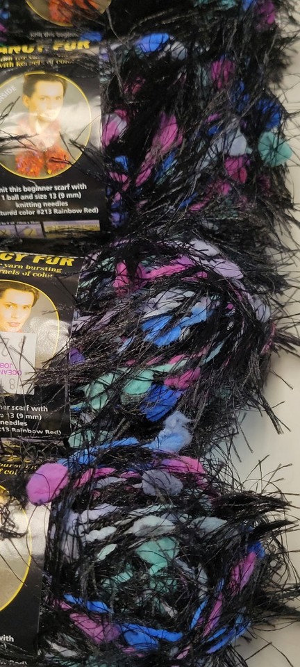 10 Lion Brand Fancy Fur Yarn Mixed Lot Northern Lights Mountain Vista ...