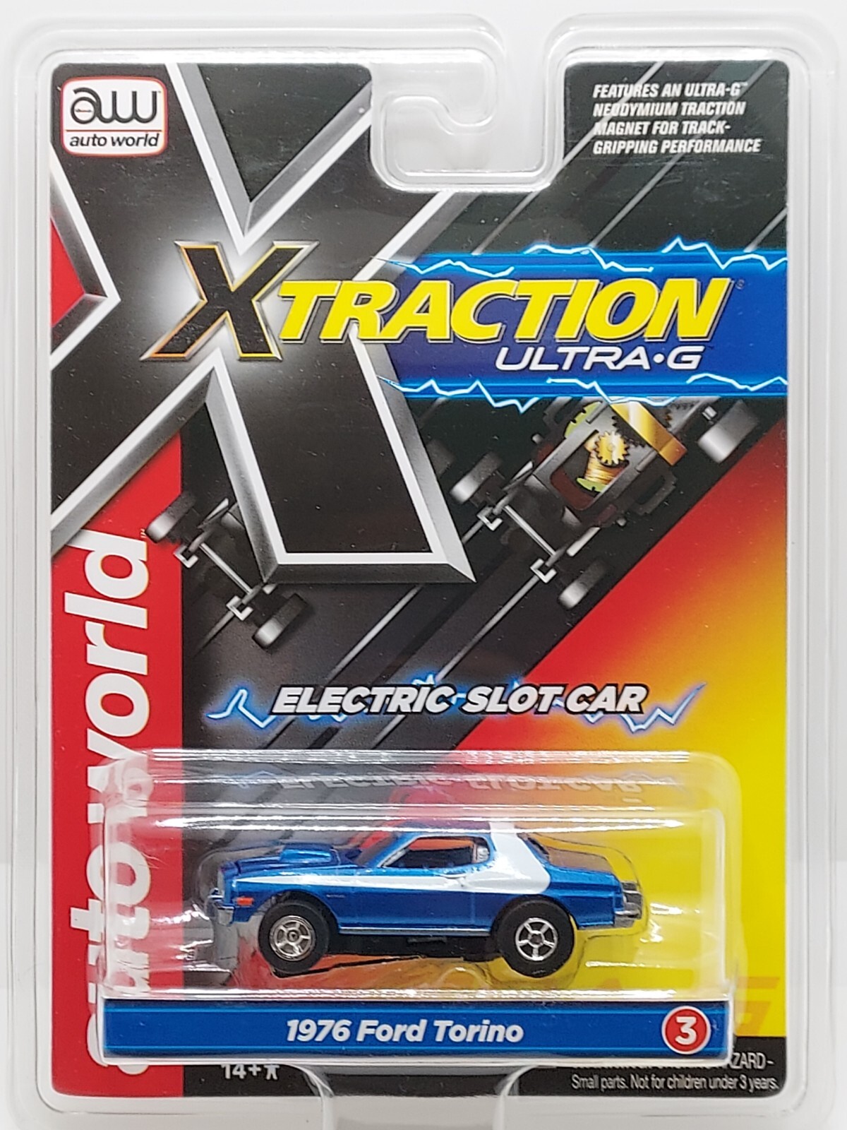 AUTO WORLD 1976 FORD TORINO BLUE STARSKY HUTCH SLOT CAR MINT SEALED ...