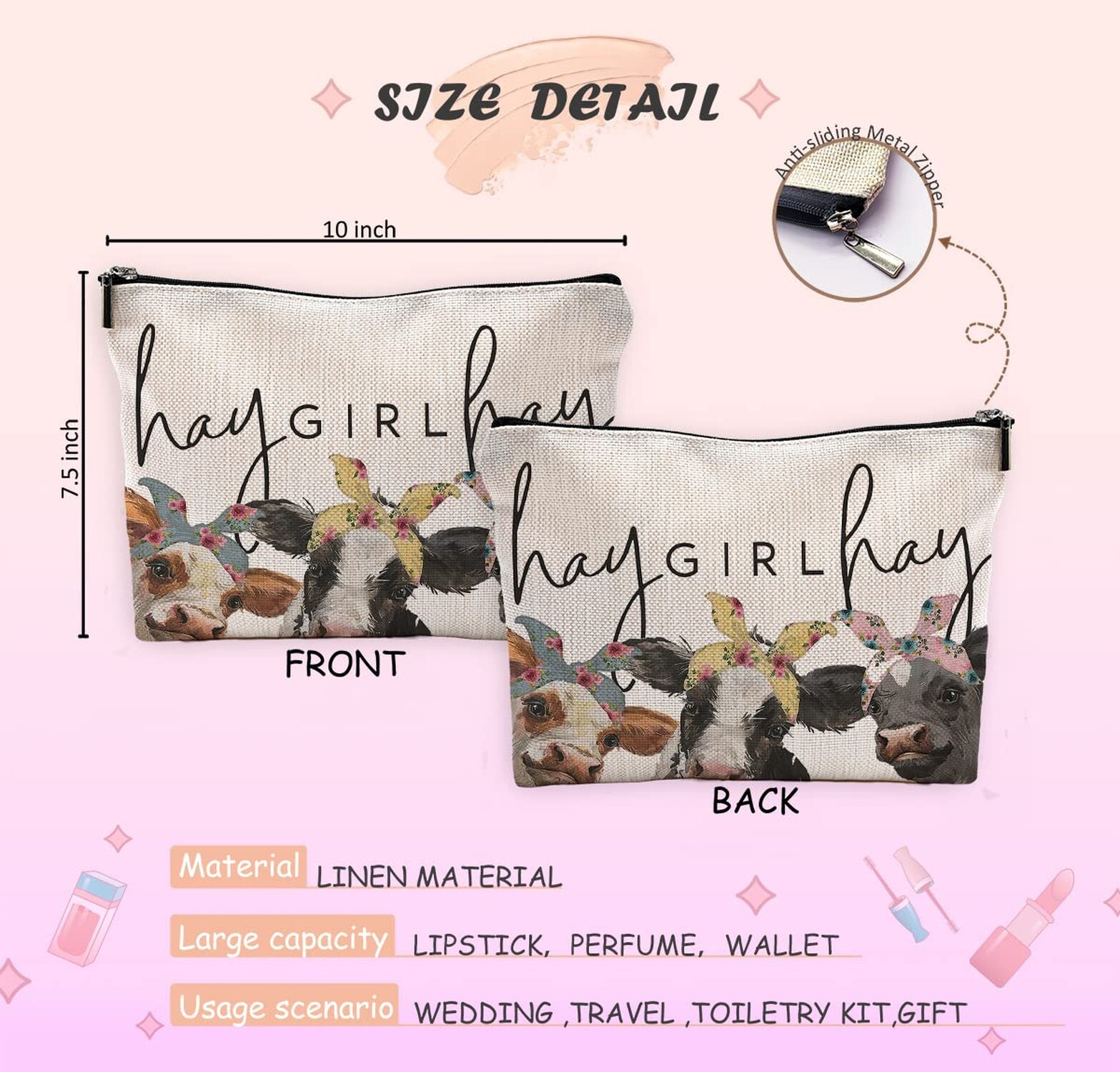 Cow Gifts,Western Makeup Bag,Cow Makeup Bag,Cow Print Stuff,Makeup Bags ...