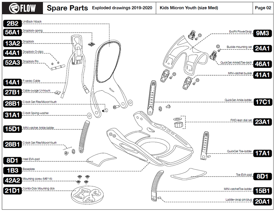 Ersatzteile für FLOW Snowboard-Bindung Bindings Ersatzteil Spare Parts ...