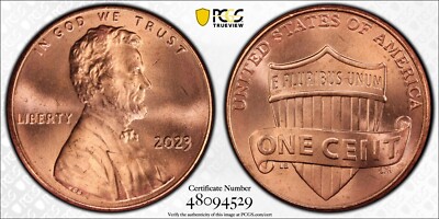 2023 Extra "V" Lincoln Cent Penny Graded by PCGS MS66RD Rare VDB-V ...