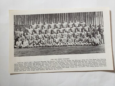 San Diego Chargers 1966 Football Team Picture Keith Lincoln Lance ...