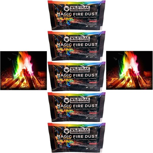 5 Pack Wildtrak Magic Fire Colour Changing Dust Flames Campfire 15g | eBay