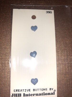 Vintage JHB International 3 Heart Blue Buttons Germany 3/8” #390 | eBay