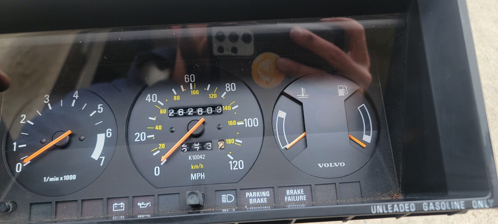 1986-1991 Volvo 240 GL 242 244 245 Instrument Cluster Clock Tachometer ...