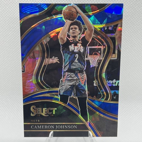 Cameron Johnson 2023-24 Panini Select Courtside Blue Cracked Ice #212 ...
