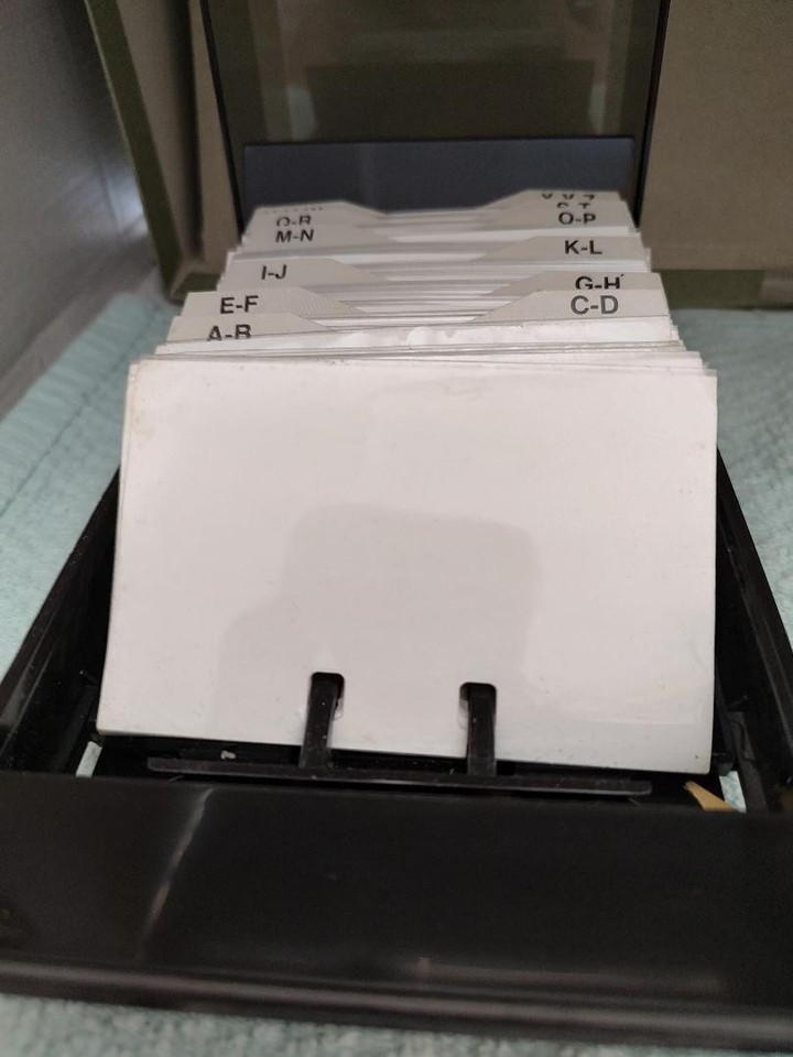 Vintage Rolodex Covered Card File Organizer USA Made 9"x5.75"x3" Smoked ...