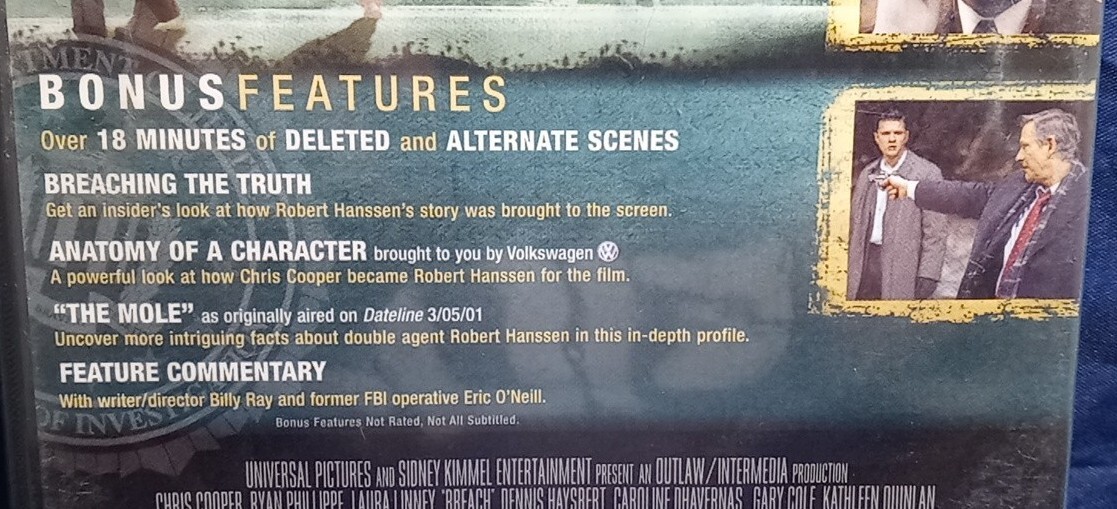 Breach DVD 2007 [Widescreen Edition] Chris Cooper Ryan Phillippe Laura ...