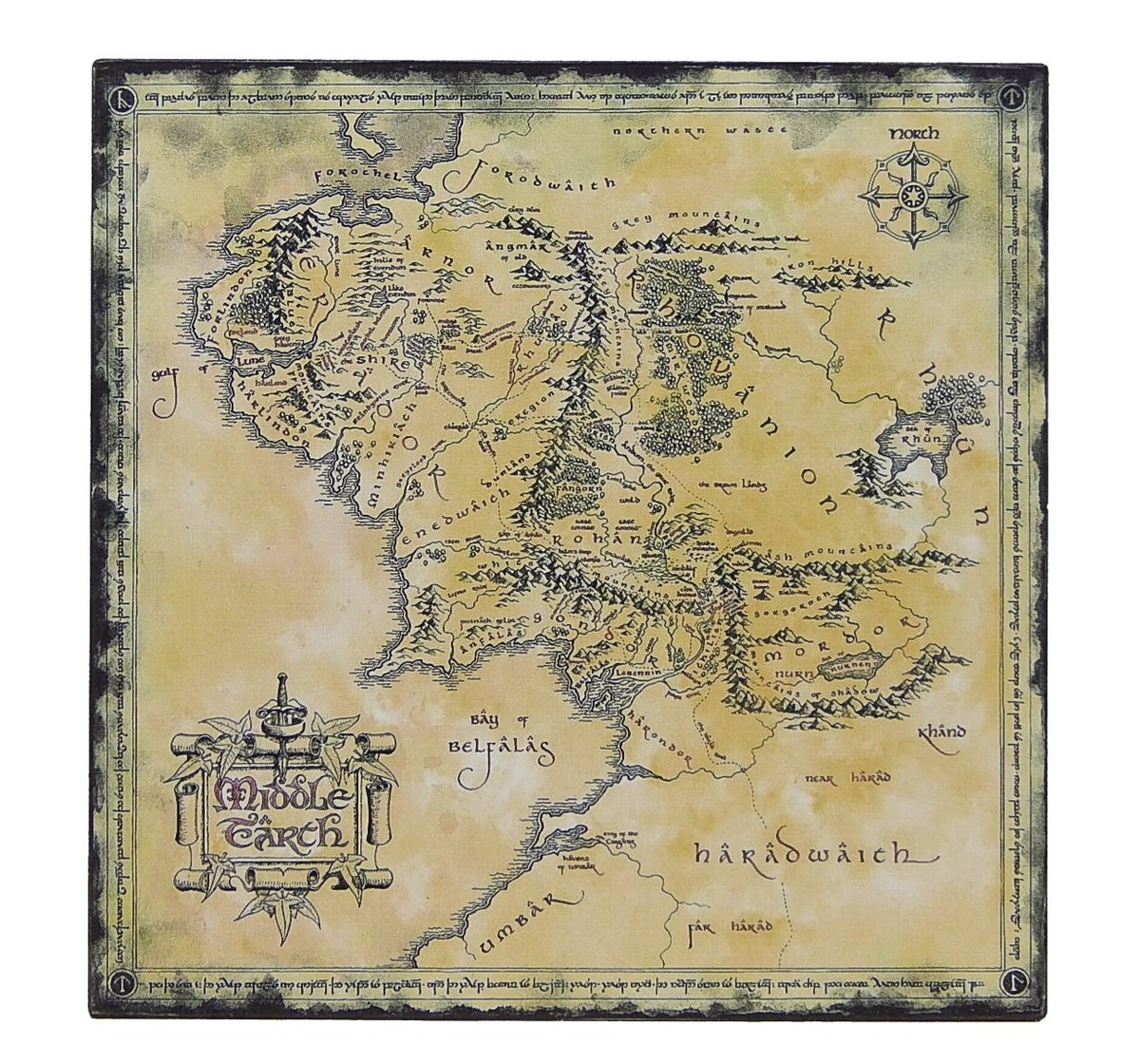 Detailed Middle Earth Hobbit Map