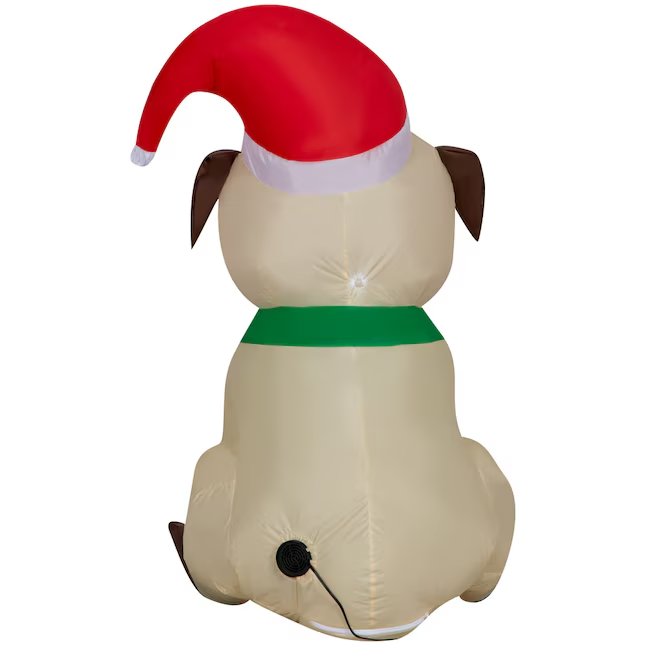 Gemmy Holiday Living Christmas 3.5ft Pug Dog Airblown Inflatable LED ...