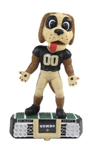 New Orleans Saints NFL Stadium Lights Gumbo the Dog Mascot Bobblehead ...