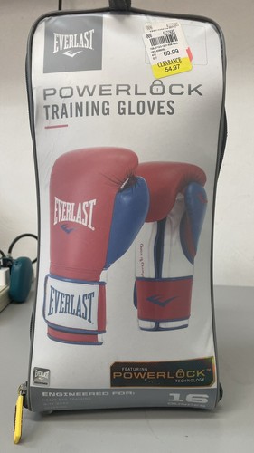 Everlast Boxing Powerlock Training Gloves Sparring Bag Mitt Work 16 OZ ...