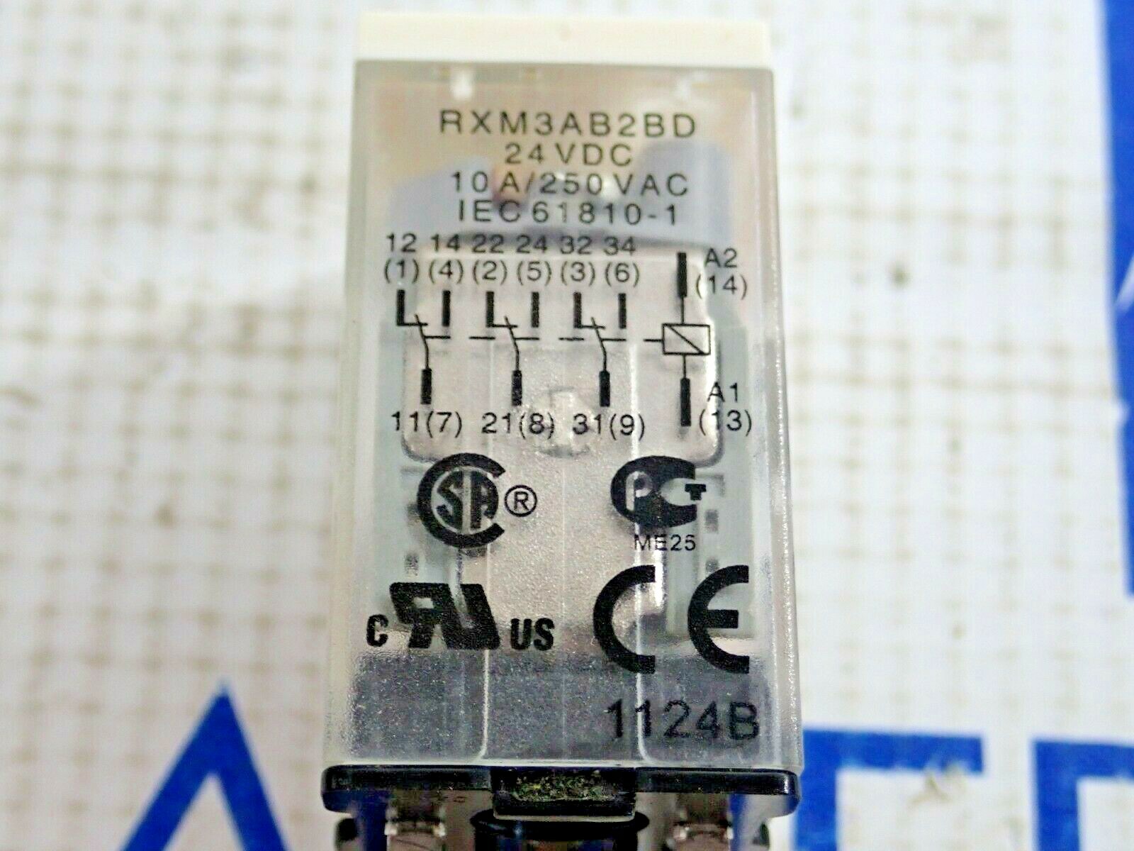 SCHNEIDER ELECTRIC RXM3AB2BD PLUG IN RELAY 24 VDC 10A/250VAC | eBay