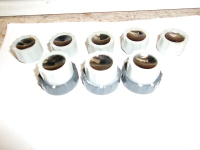 8 VINTAGE GRAY PLASTIC CONTROL KNOBS W/CHROME INSERT. | eBay