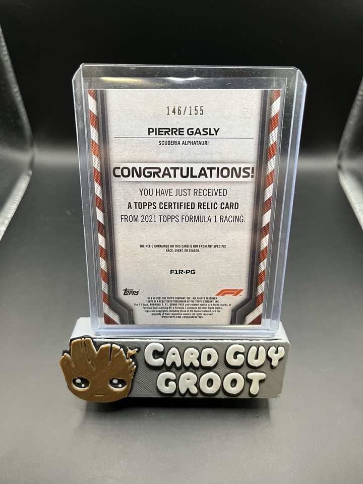 2021 Topps Formula 1 F1 Pierre Gasly Firesuit Relic SP #F1R-PG White ...