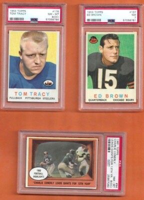 Charlie Connerly #94 1961 Topps Football Card - Graded PSA 8 O/C - ONE ...