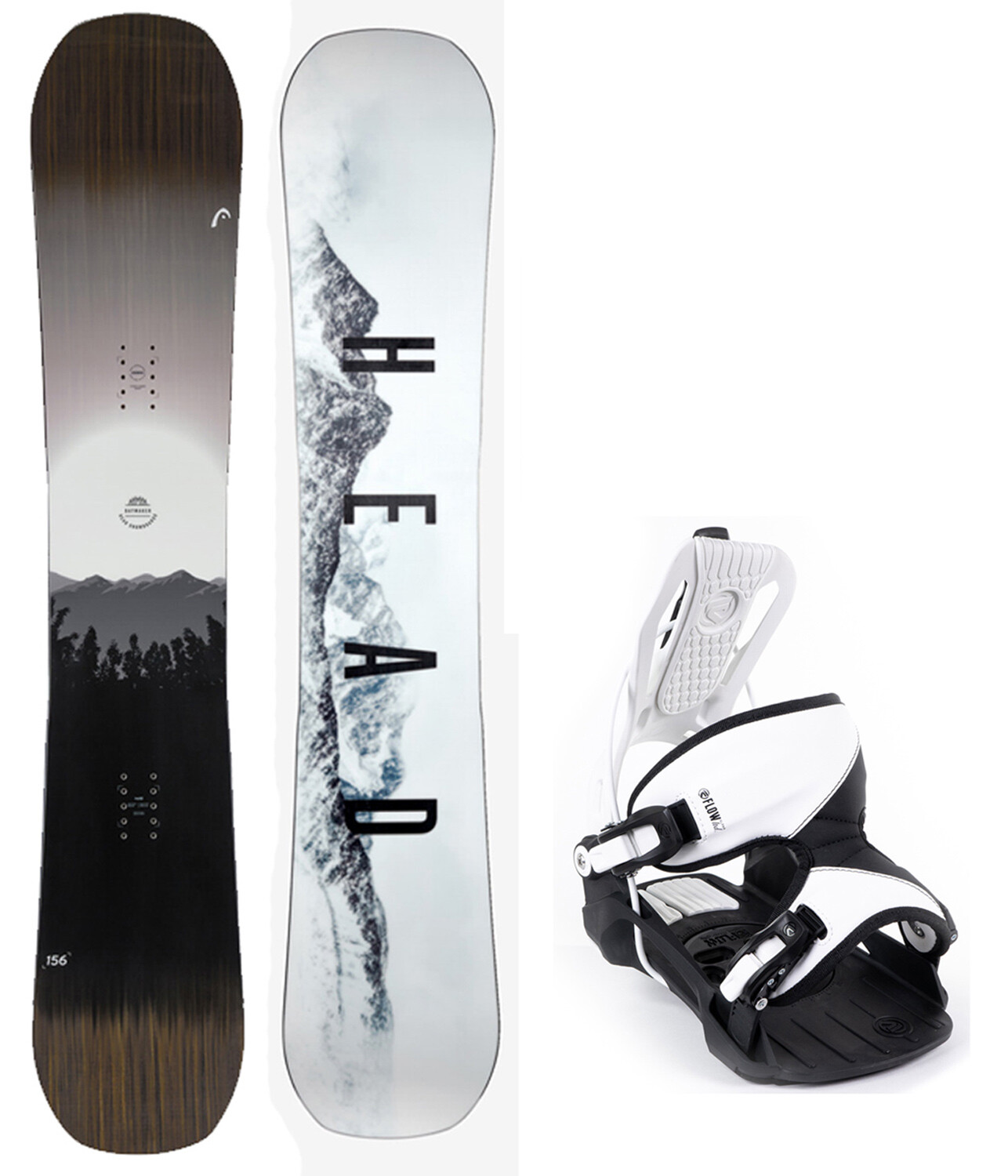 HEAD Daymaker 156 WIDE Men's Snowboard+Flow Alpha Rear Entry Bindings NEW | eBay