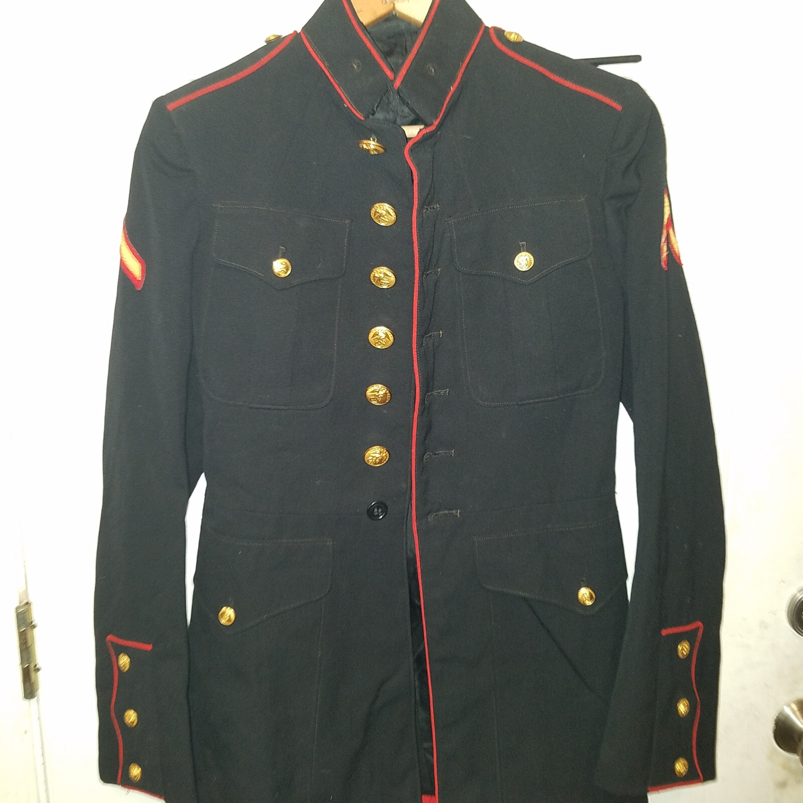 USMC Dress Blues Uniform Blouse Coat 36L PFC Blues Ma… - Gem