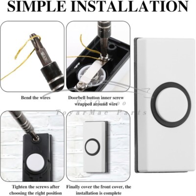 DOOR BELL CHIME BELL PUSH PRESS BUTTON WHITE | eBay UK