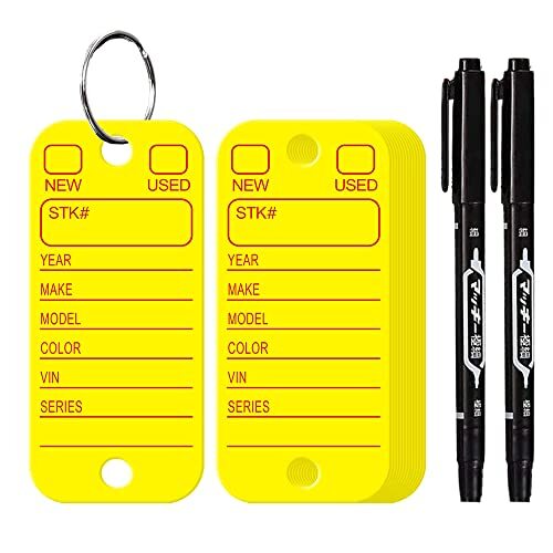 200 Pcs PVC Tags with Labels and Rings, Car Key Tags for Organization ...