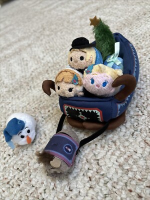 Disney Tsum Tsum Plush RARE MiniSleigh Set Christmas Frozen - Tush Tags ...
