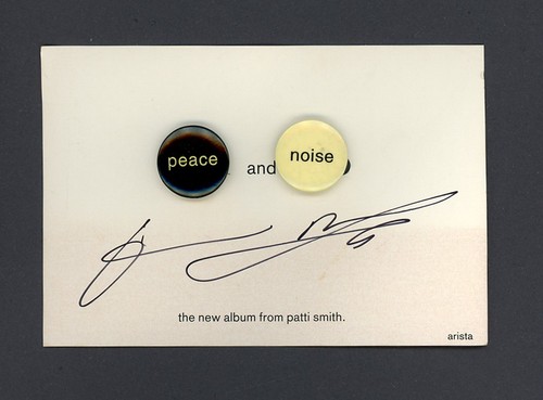 PATTI SMITH rare PEACE AND NOISE pins with autograph | eBay